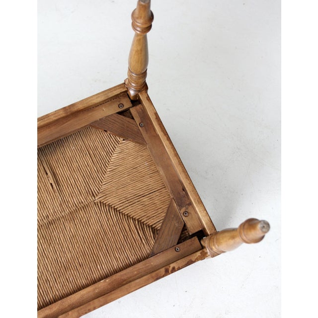 Antique Rush Seat Hall Bench | Chairish