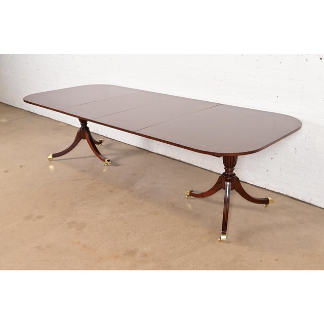 Councill Furniture Georgian Banded Mahogany Double Pedestal Extension ...