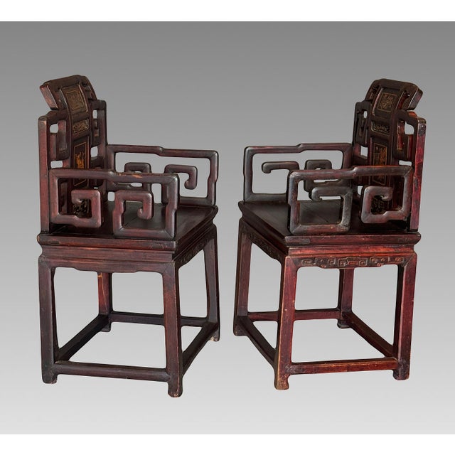 Antique Qing Dynasty Chinese Rosewood Chairs, a Pair - Late18th / Early ...