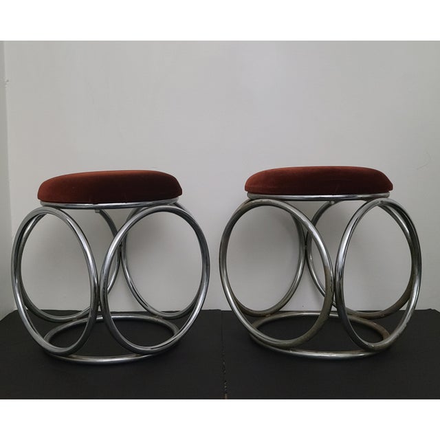 Chromed Tubular Steel Stools Jean-Pierre Laporte Attributed, 1970s - a ...