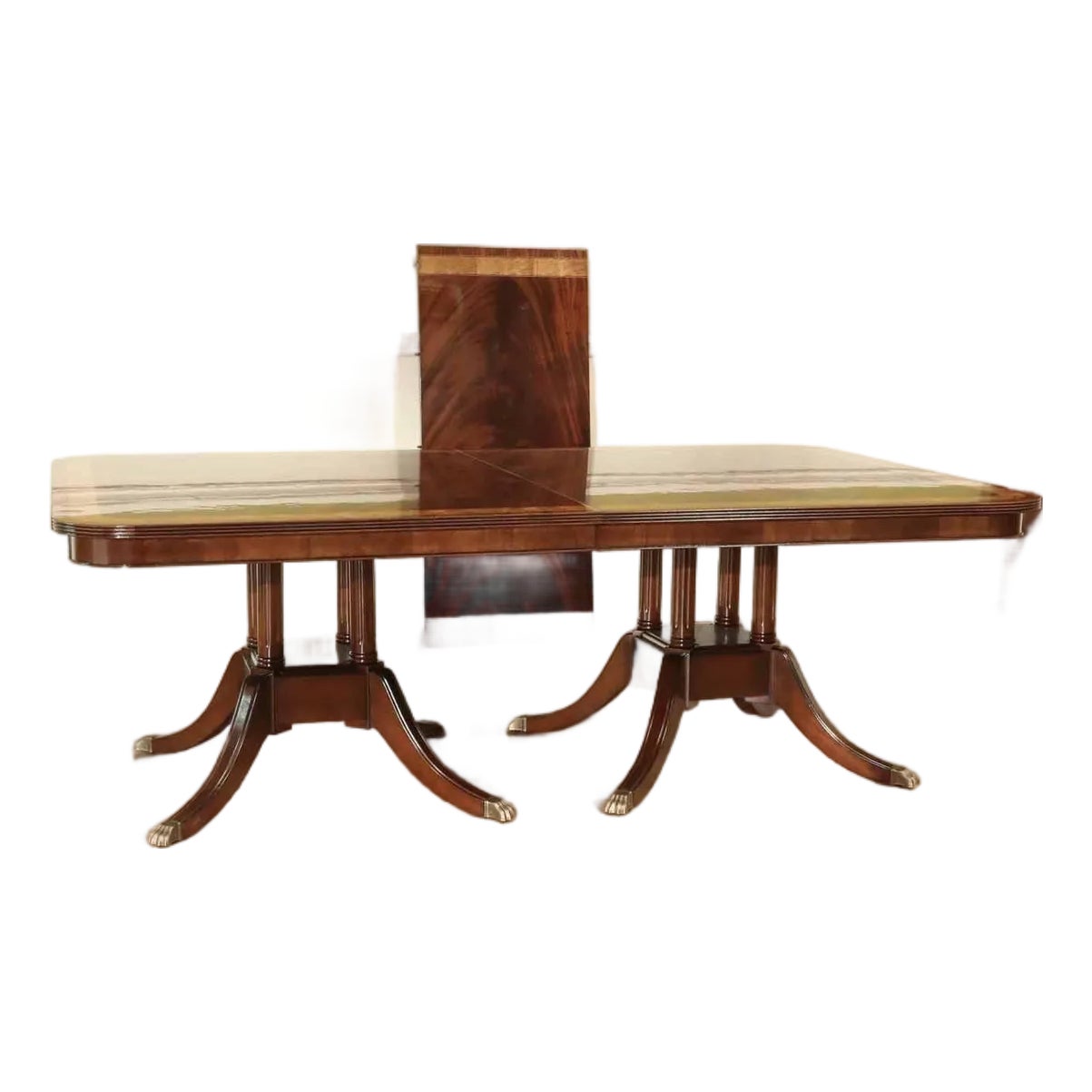 Extra Long 88" to 160" Dining Table With Flame Mahogany and Satinwood ...