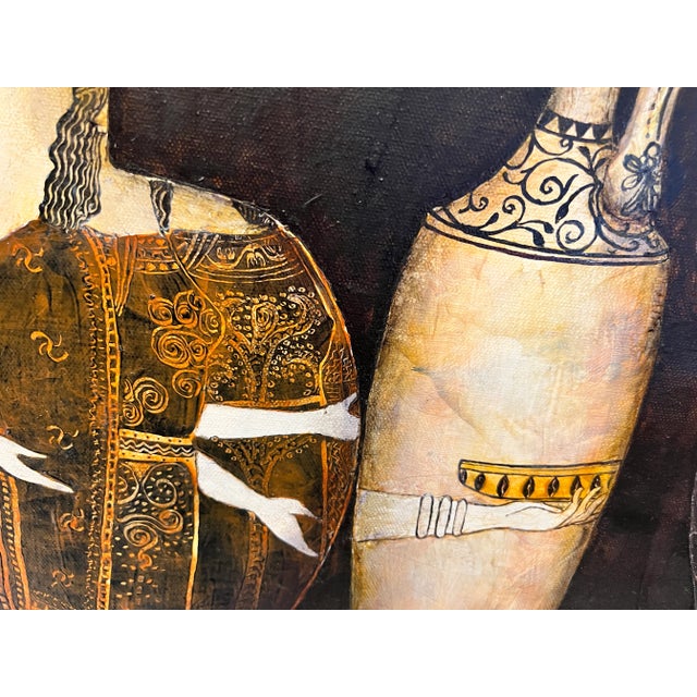 Oil Painting, Neutral Tones, Ancient Inspired, "Three Greek Vases ...