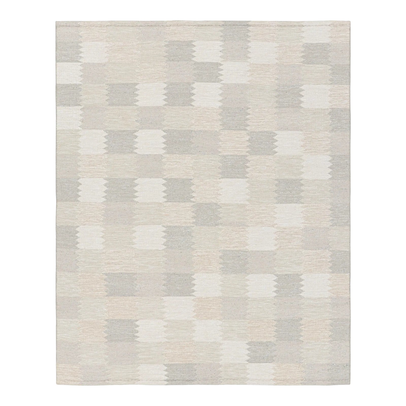 Rug & Kilim’s Scandinavian Style Rug in Taupe and White With Geometric ...