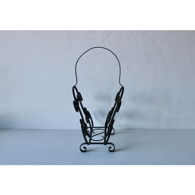 Vintage Italian Scroll Work Rosettes Metal Green Gold Magazine Rack ...