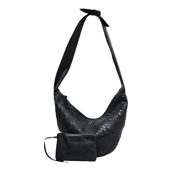 Rymn Black Woven Hobo | Chairish