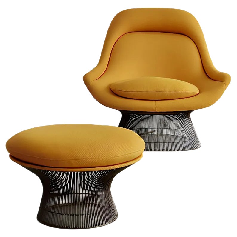 Lounge Chair and Footstool Set by Warren Platner for Knoll Inc. / Knoll ...