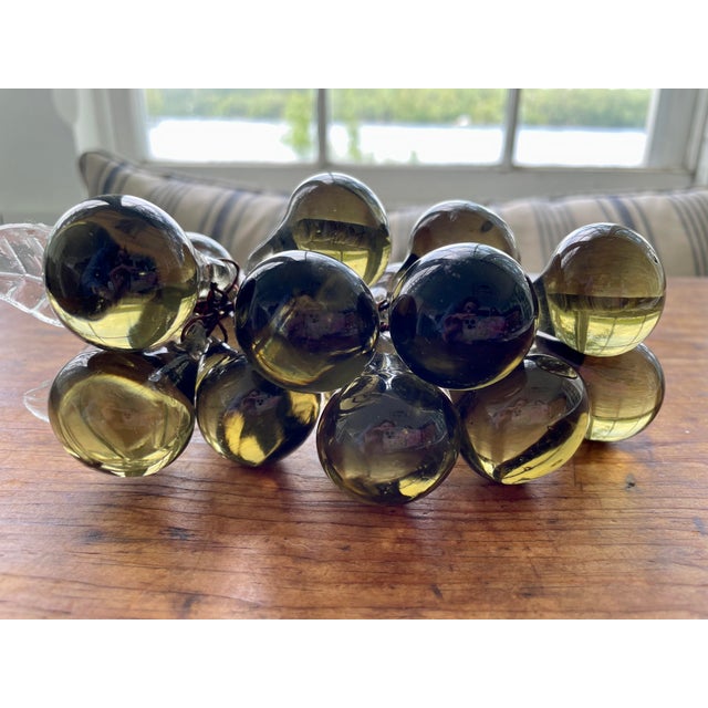 Mid-Century Green Glass Grape Cluster on Copper Wire | Chairish