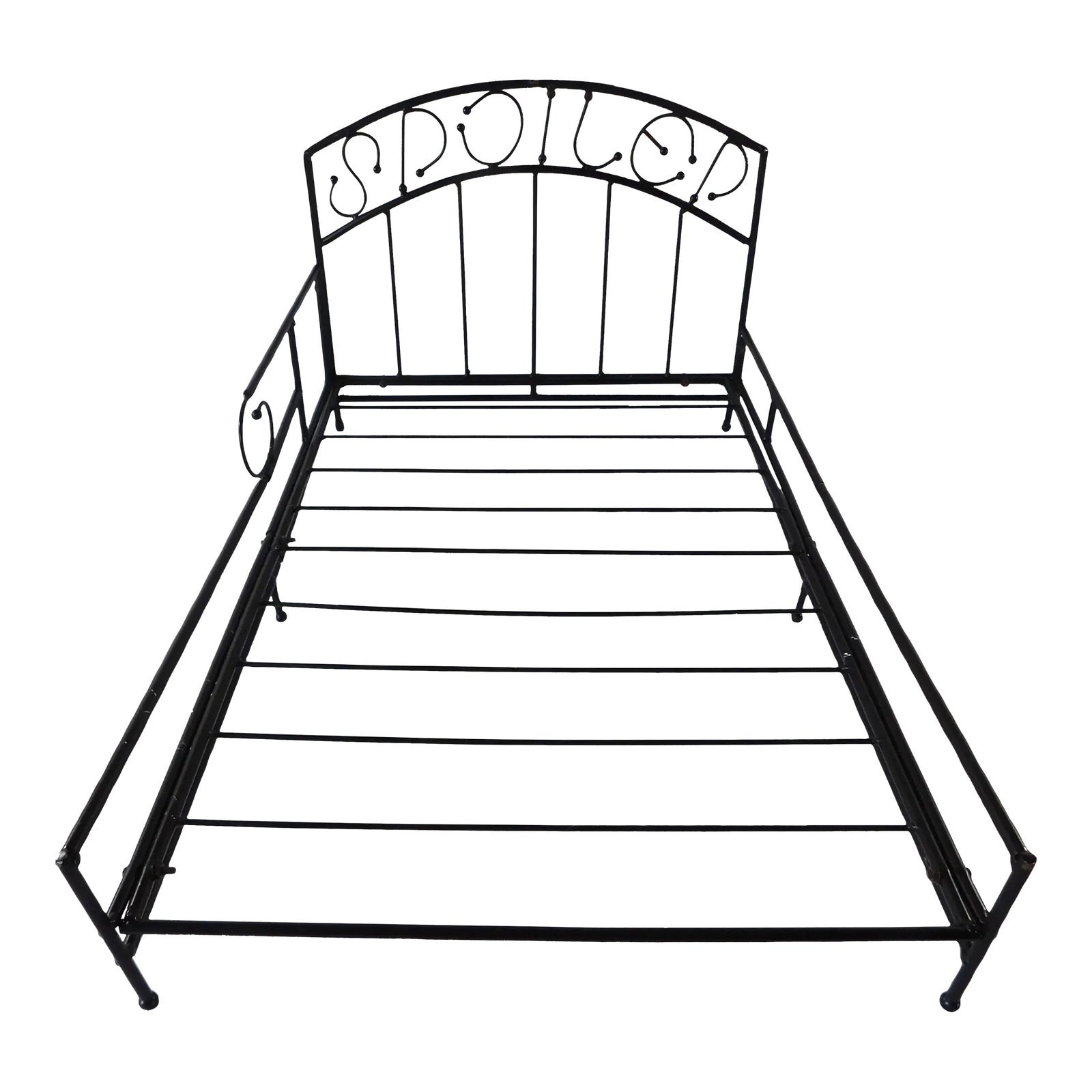 "Spoiled" Black Metal Dog Bed | Chairish