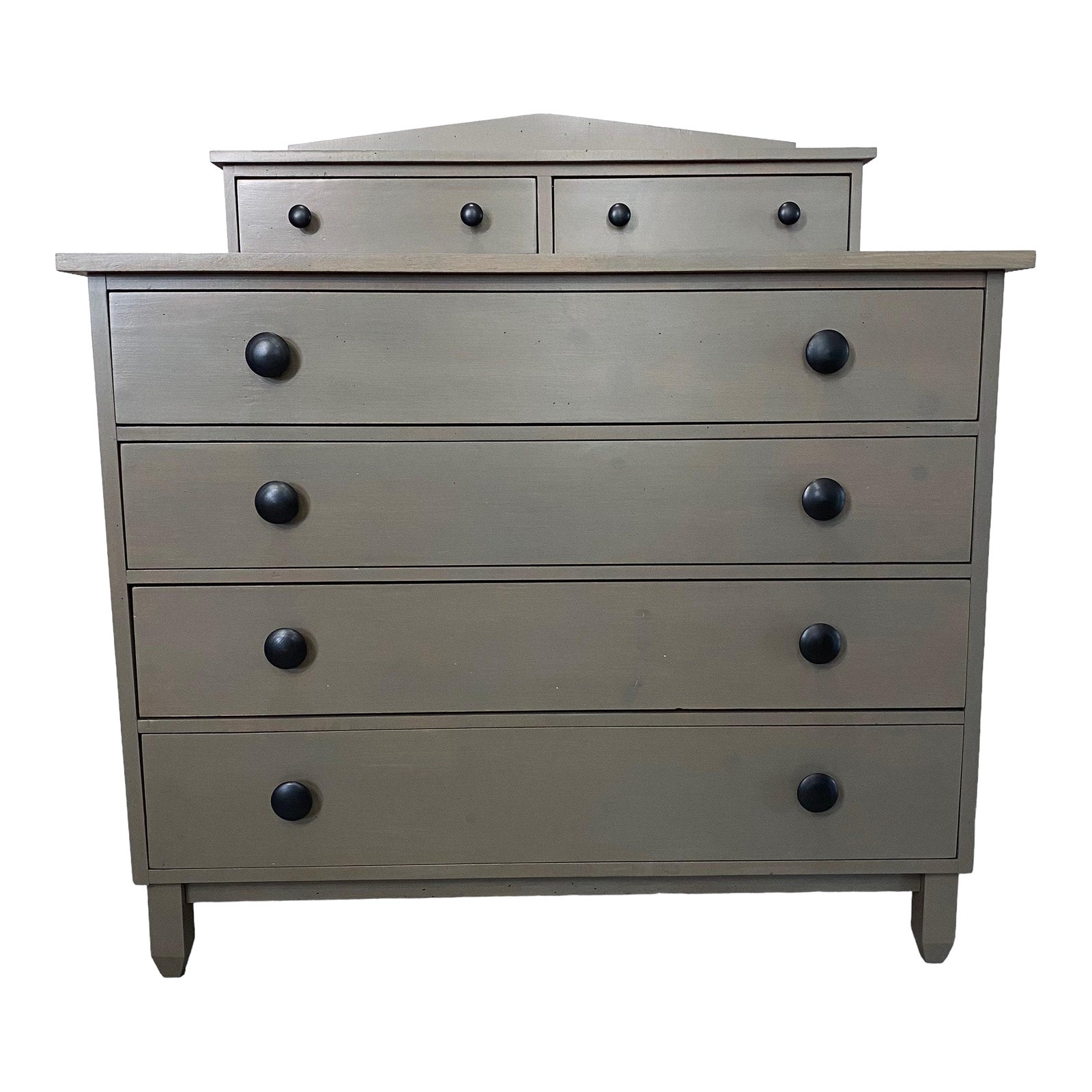 Vintage Lane Dresser Chest of 6 Drawers Painted Greige Gray & Black ...