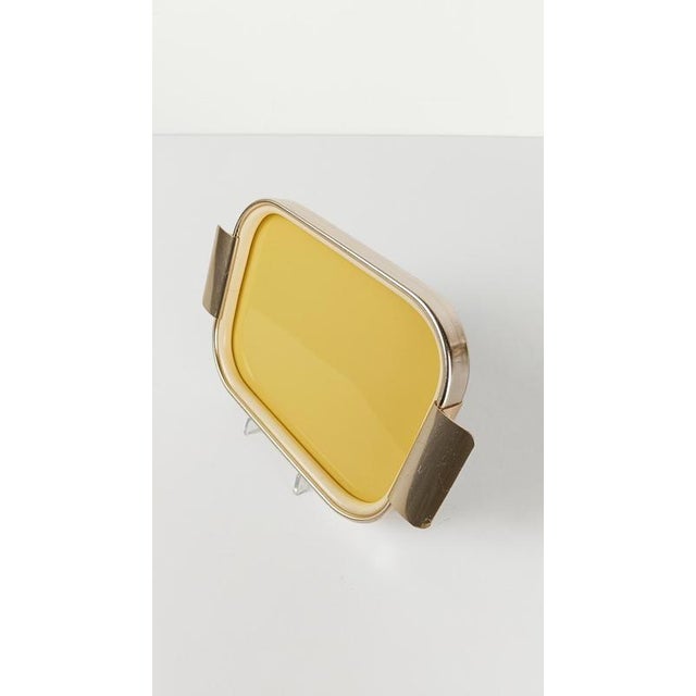 Mid 20th Century Italian Tray in Gilt Aluminum and Butter Yellow Glass ...