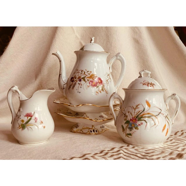 5 Piece French Porcelain Coffee Set, Circa 1840 | Chairish
