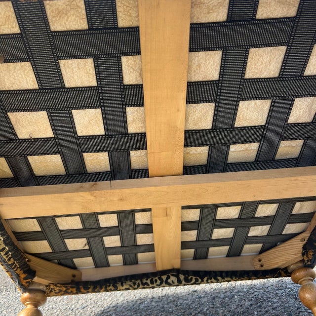 Large 1990s Custom Leopard Print Ottoman/Coffee Table | Chairish