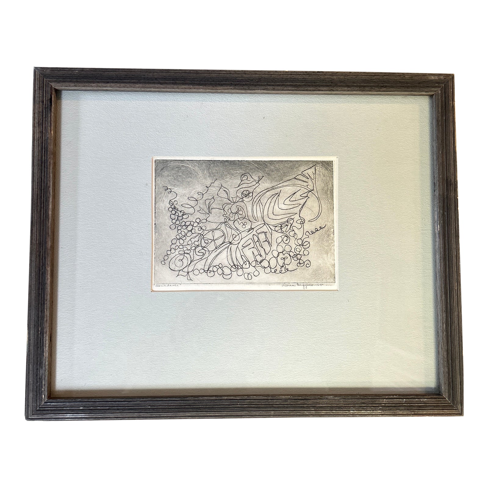 1960’s Original Abstract Still Life Etching “Abundance” | Chairish