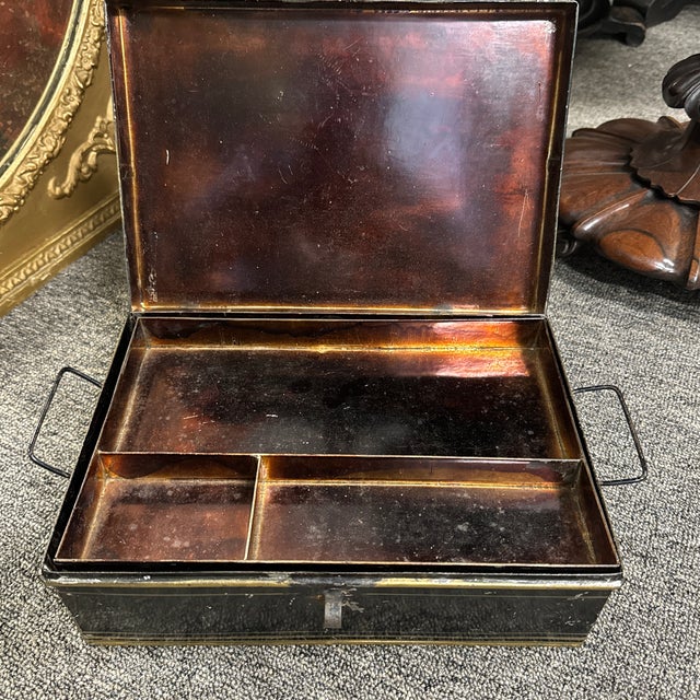 Early 20th Century Antique Metal Cash Box | Chairish