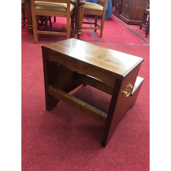 Solid Cherry Bed Steps, Library Step, Wood Step Stool Chippendale Style ...