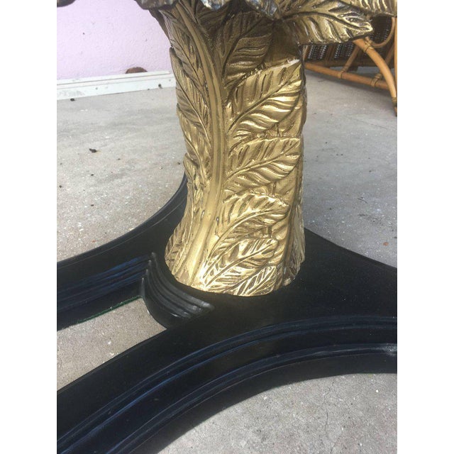 Vintage Brass Palm Tree Coffee Cocktail Table | Chairish