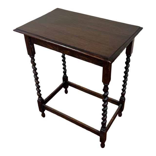 Antique Barley Twist End Table | Chairish