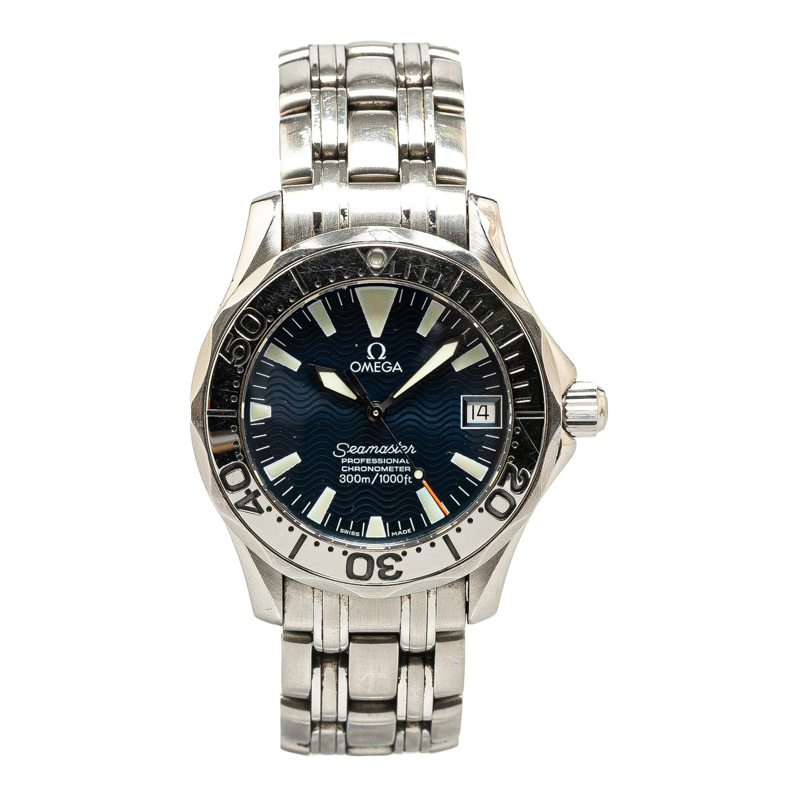 Omega Quartz Stainless Steel Seamaster 300M Professional Watch | Chairish