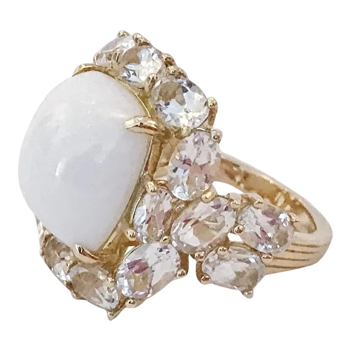 Christina Addison White Jade and White Topaz Yellow Gold Classic ...