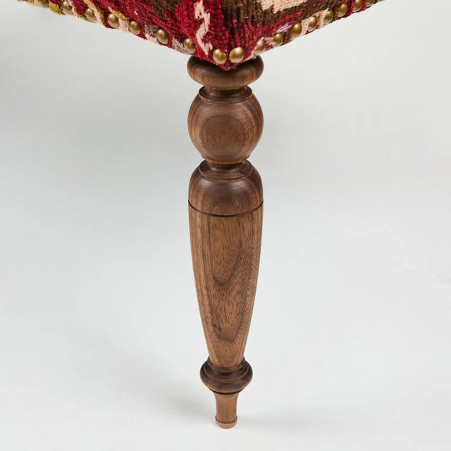 Custom Bench Upholstered in Vintage Turkish Rug With Nailhead Trim ...