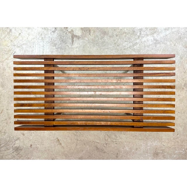 Mid Century Modern George Nelson Style Slat Bench | Chairish