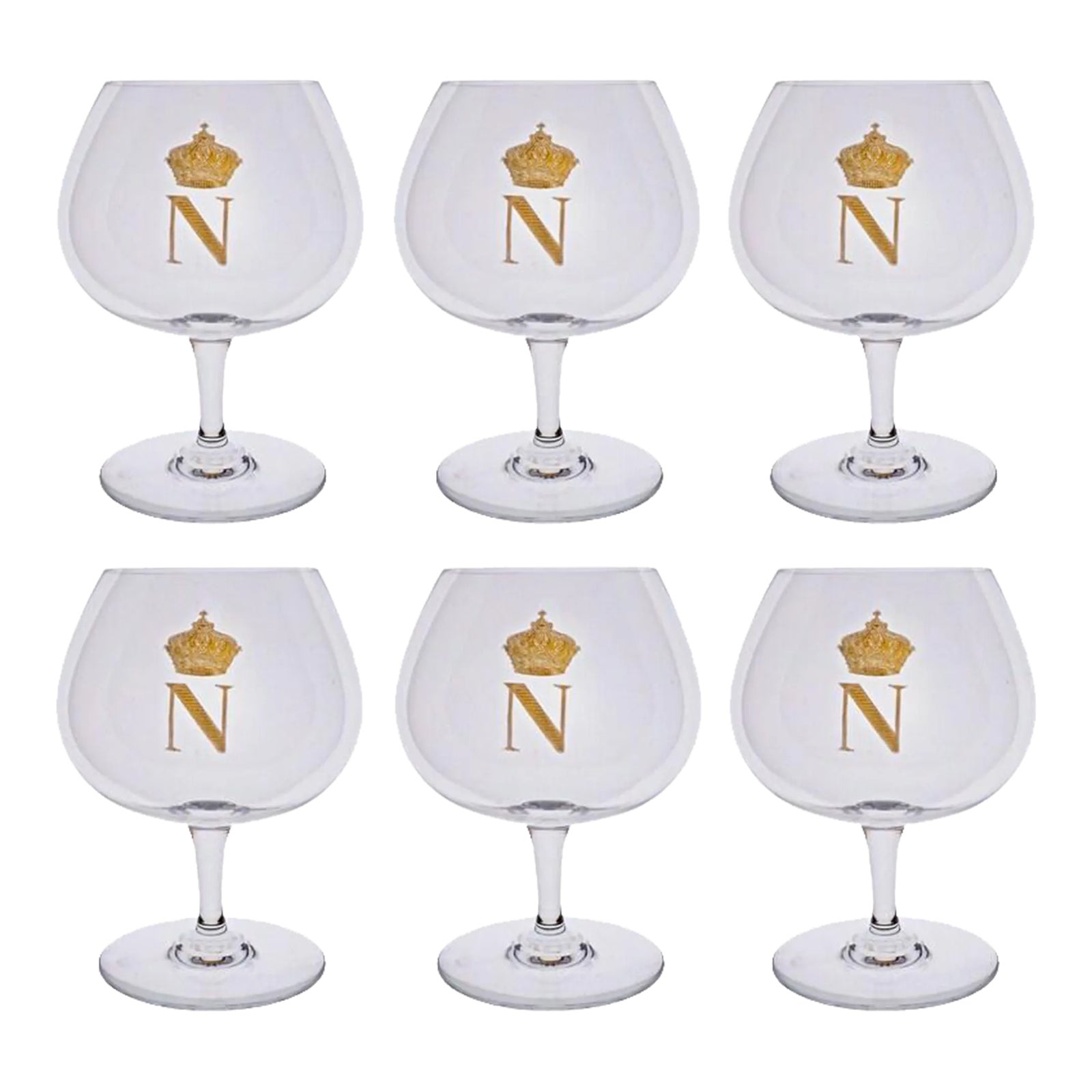 Baccarat Brandy Snifters French Cognac Glass Napoleon Monogram Half ...