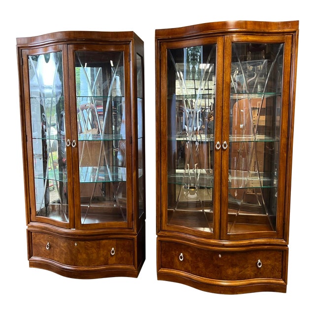 Pair of Thomasville Bogart Collection "Bel Air" Mahogany Curio China ...