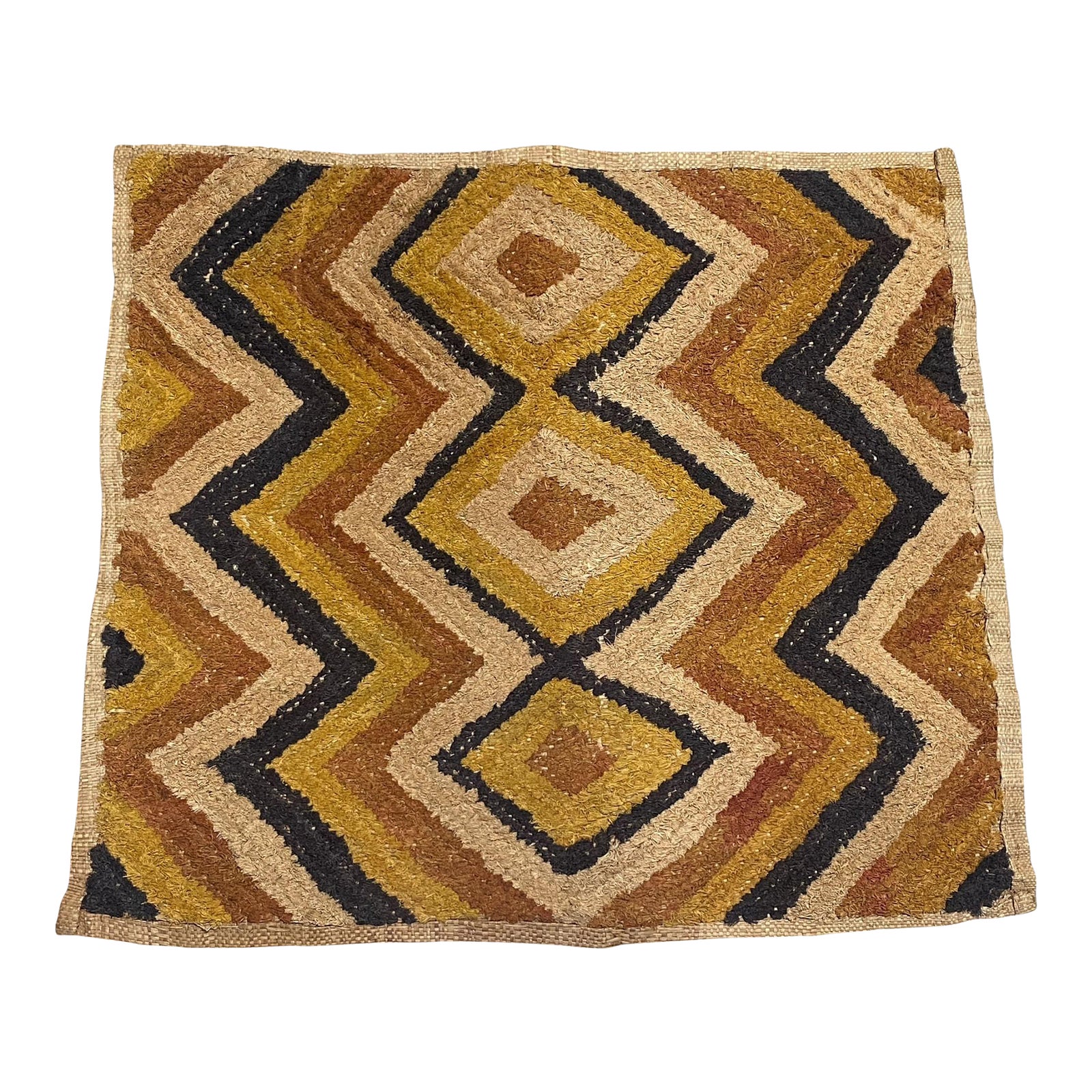 Vintage African Kuba Kasai Velvet Raffia Textile Zaire 24.5 "By 22.25 ...