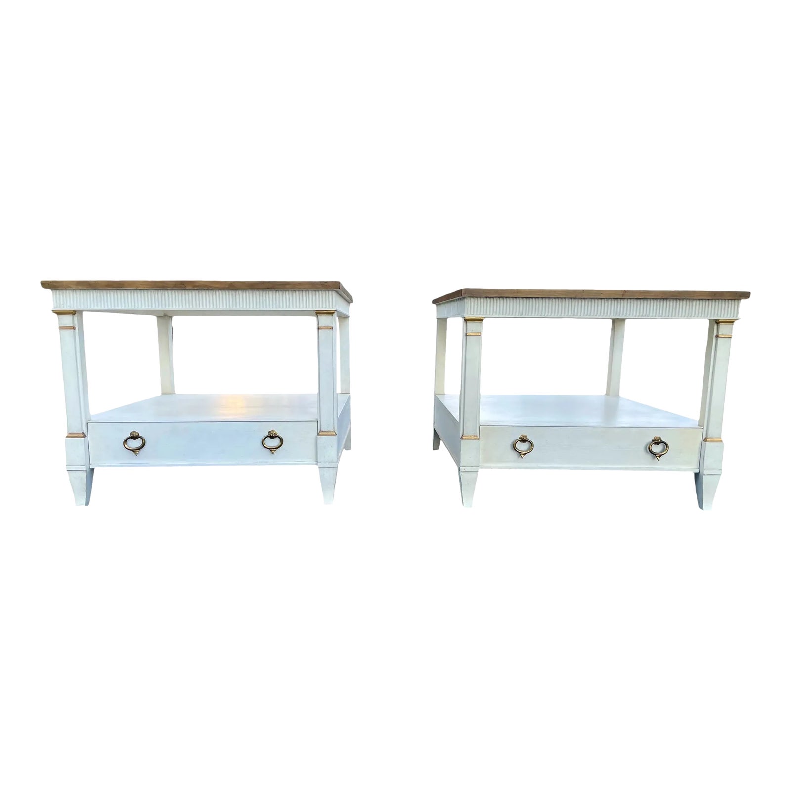 1980s Pair of Baker Italian Neoclassical Side Tables | Chairish