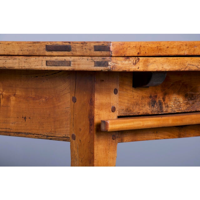 Antique Country French Farmhouse Maple Extendable Kitchen Harvest Table ...