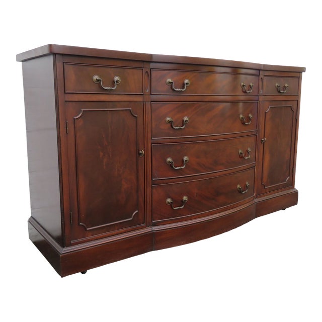 Flame Mahogany Server Buffet Sideboard Credenza Bathroom Vanity | Chairish