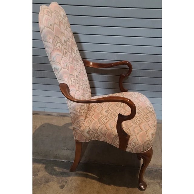 Late 20th Century Southwood Queen Anne Style Mahogany Gooseneck Arm ...