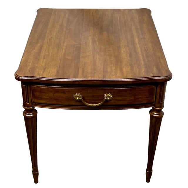 Vintage Davis Cabinet Company Italian Tuscan Walnut Side Table | Chairish