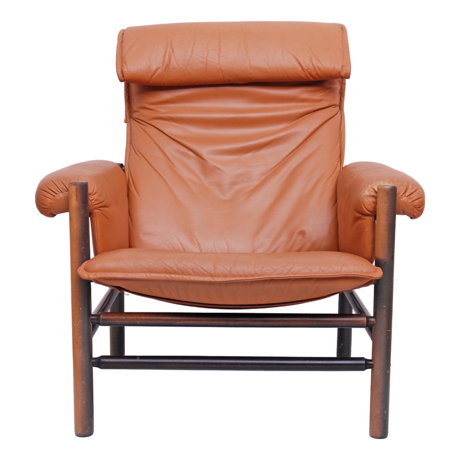Vintage Leather Chair by Noboru Nakamura Tag for Ikea, 1978 | Chairish