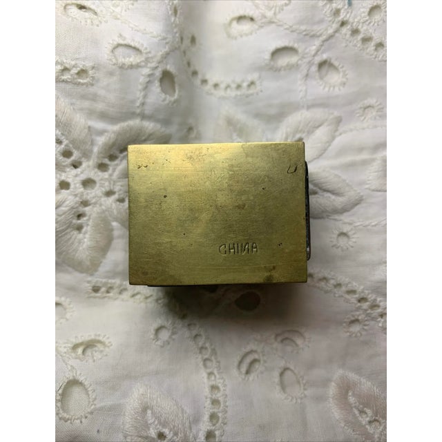 1920s Antique Chinese China Champleve Enamel Stamp Box Small Floral ...