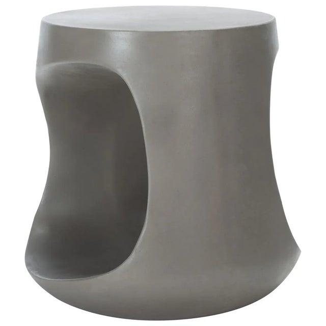 Vikki Concrete Accent Stool - Dark Gray | Chairish