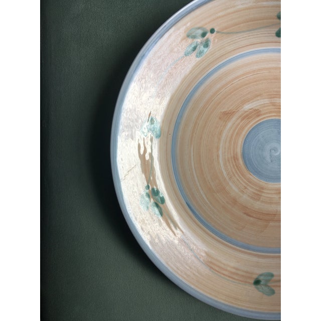 Vintage Caleca Peach Floral Italian Ceramic Serving Platter | Chairish