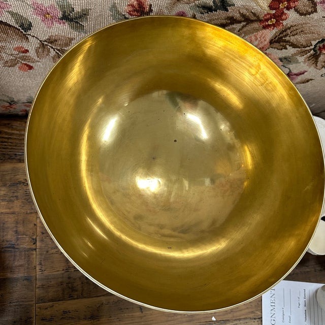 1920s Extra Large Brass Chalice Footed Bowl | Chairish