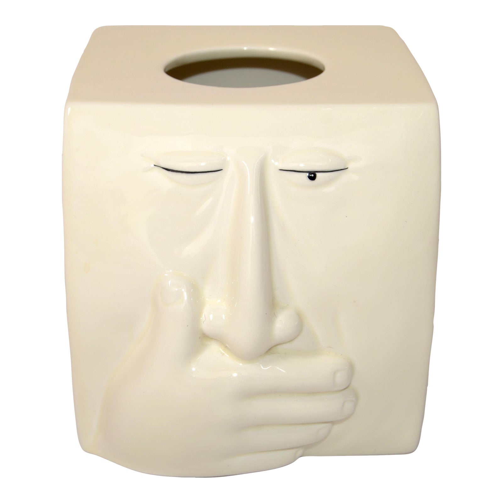 1980s Fitz & Floyd Style Beige Ceramic Sneezing Man Tissue Paper Holder ...