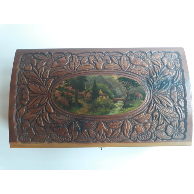 1970s Vintage Cedar Small Vanity Box | Chairish