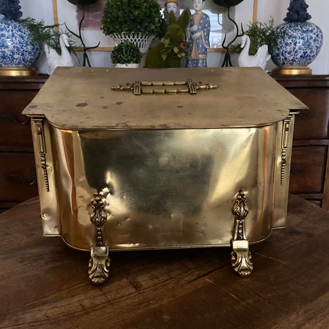 Mid 20th Century Vintage Brass Tinder Box With Scrolled Feet and ...