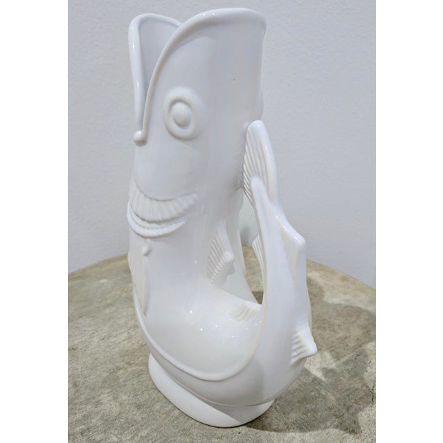 Vintage White “Gurgling Cod” Fish Pitcher – Made in England for Shreve ...