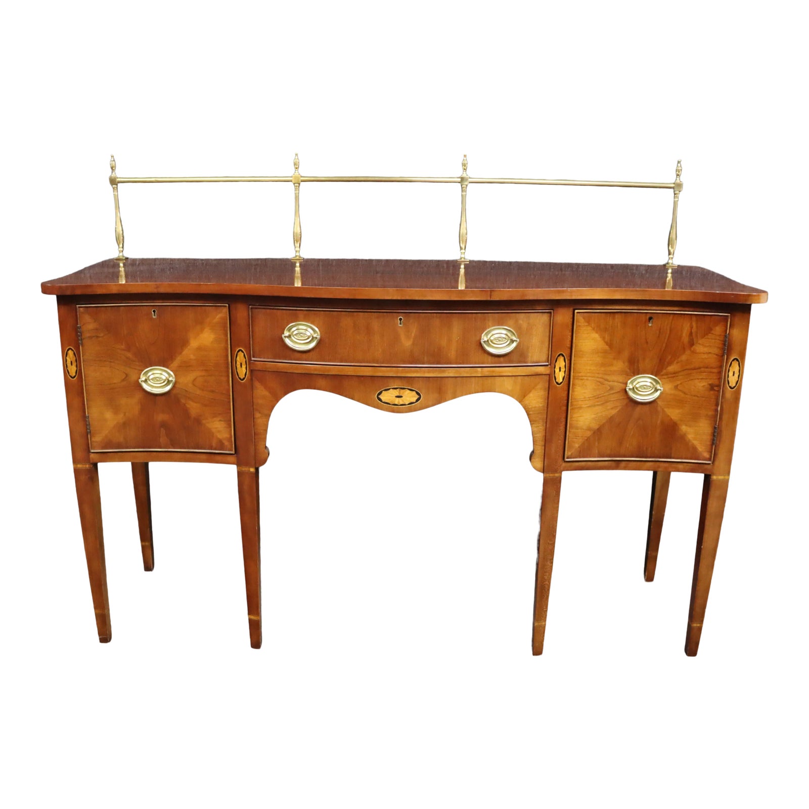 Statton Hepplewhite Style Cherry Serpentine Sideboard | Chairish