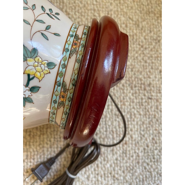 Vintage 1990s Pink Floral Table Lamps - a Pair | Chairish