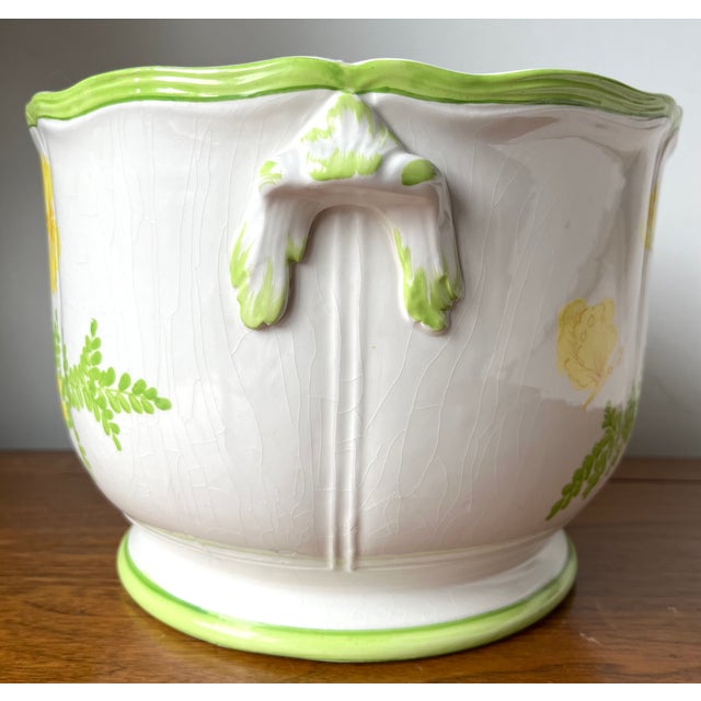 Vintage Italian Hand-Painted Cachepot /Planter | Chairish