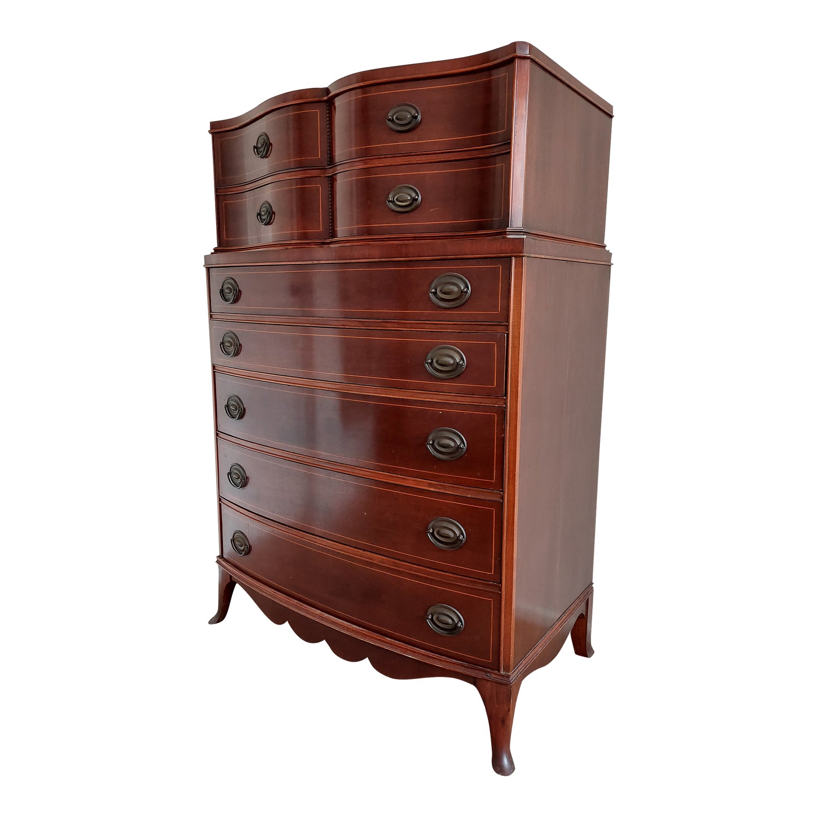 Mahogany Highboy Dresser by Williamsport | Chairish
