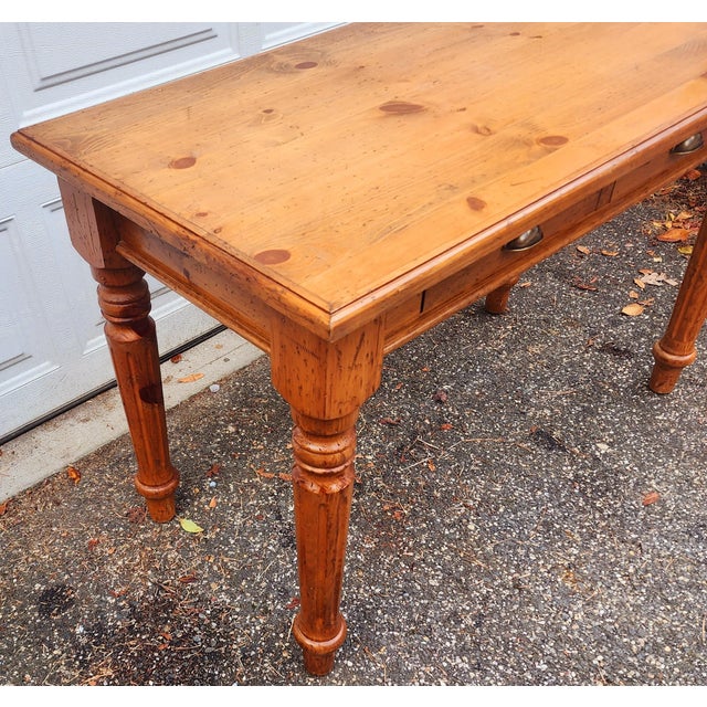 Two Drawer Pine Table | Chairish