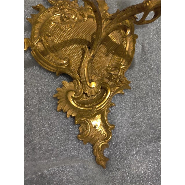 19th Century Ornate French Rococo Gilt Bronze Wall Sconces - a Pair ...