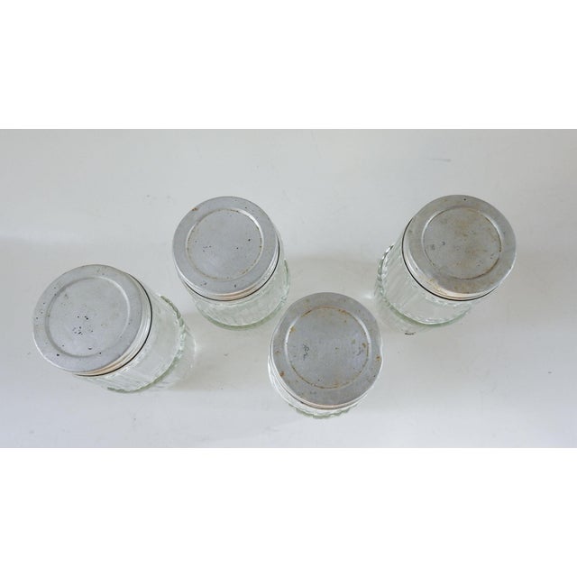 Vintage Hoosier Ribbed Glass Jars - Set of 4 | Chairish