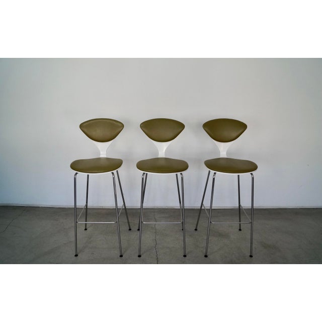 Mid-Century Modern Norman Cherner Bar Stools - a Set of 3 | Chairish